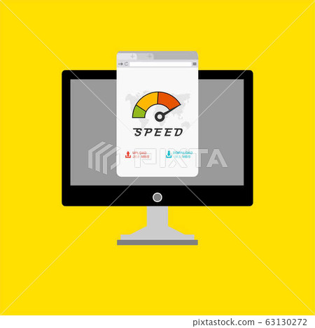 speedometer on a laptop for web banner, business - Stock Illustration ...