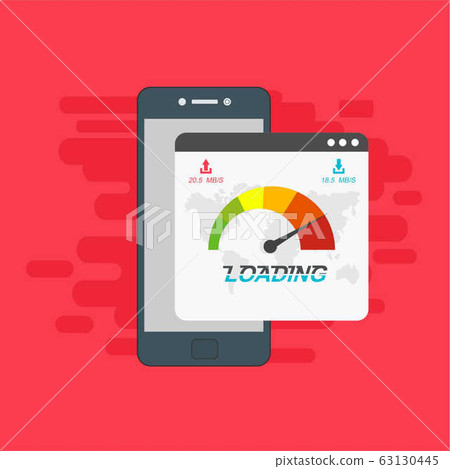 smartphone and internet speed icon. Flat design - Stock Illustration ...
