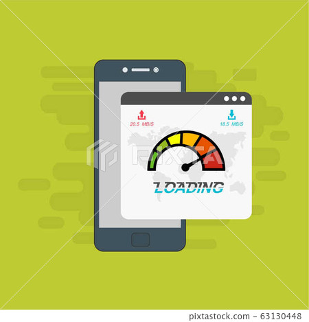 smartphone and internet speed icon. Flat design - Stock Illustration ...