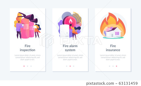 Fire prevention app interface template. - Stock Illustration [63131459 ...