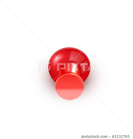 Realistic vector plastic glossy red push pin 3D... - Stock Illustration ...
