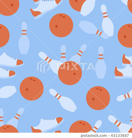 Vector Seamless pattern Bowling Sport Game Strike - Stock Illustration ...