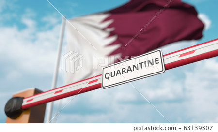 Barrier gate with QUARANTINE sign being closed... - Stock Illustration ...