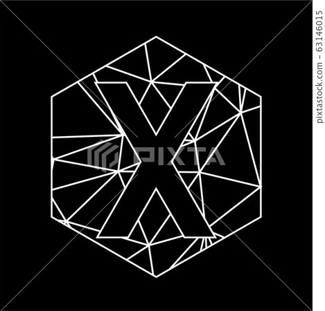 x geometric triangle blockchain font - Stock Illustration [63146015 ...