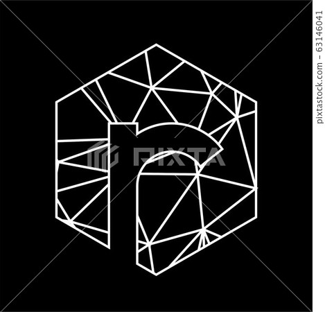 r geometric triangle blockchain font - Stock Illustration [63146041 ...