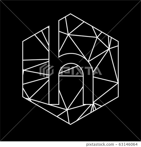 h geometric triangle blockchain font - Stock Illustration [63146064 ...