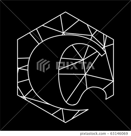 c geometric triangle blockchain font - Stock Illustration [63146069 ...