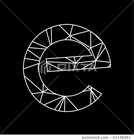 E geometric triangle blockchain font - Stock Illustration [63146081 ...