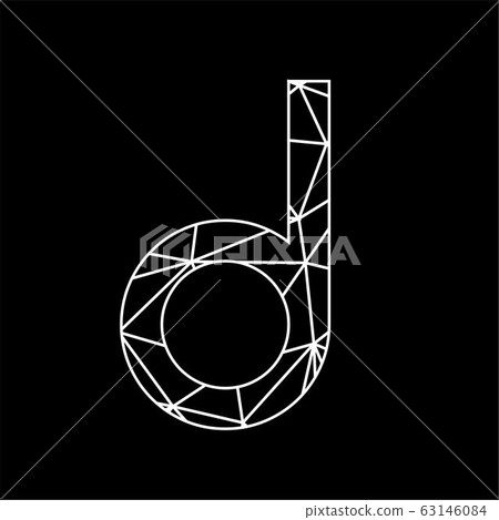 d geometric triangle blockchain font - Stock Illustration [63146084 ...