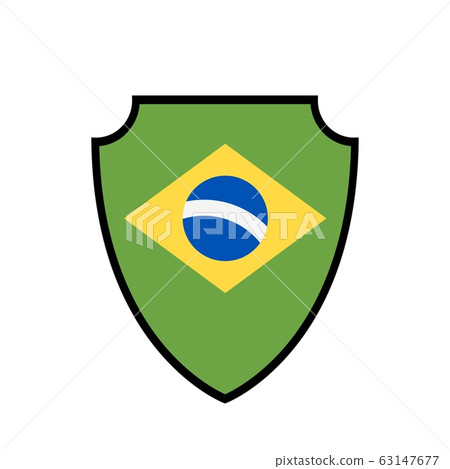 Shield flag of Brazil vector logo and icon - Stock Illustration ...
