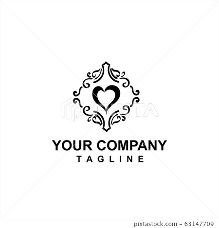 elegant vintage ornamental love romantic logo and - Stock Illustration ...