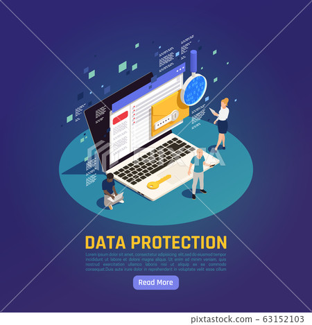 Laptop Data Protection Background - Stock Illustration [63152103] - PIXTA