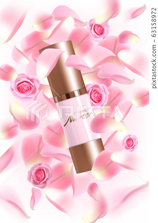 Advertising poster for cosmetic product with rose - Stock Illustration ...