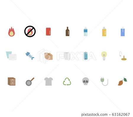 Trash list (raw, burnable, non-burnable, etc.)... - Stock Illustration ...