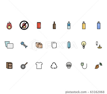 Trash list (raw, burnable, non-burnable, etc.)... - Stock Illustration ...