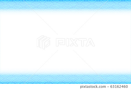 Background material: Blue Japanese pattern frame - Stock Illustration ...