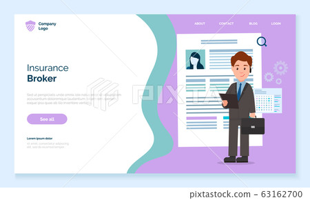 Website of Company, Service of Insurance Broker - Stock Illustration ...