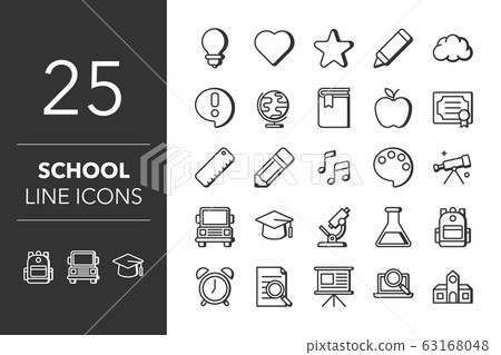 School Related Vector Icons. - Stock Illustration [63168048] - PIXTA
