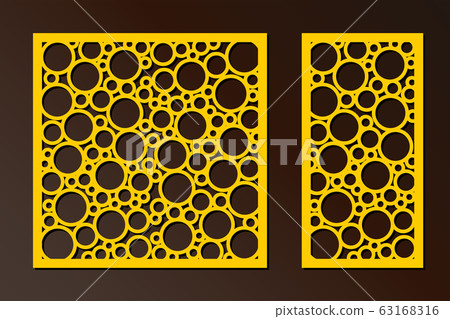Laser cut panel with circles. Template for... - Stock Illustration ...