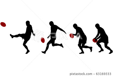 rugby player kicking ball in four steps - Stock Illustration [63169333 ...
