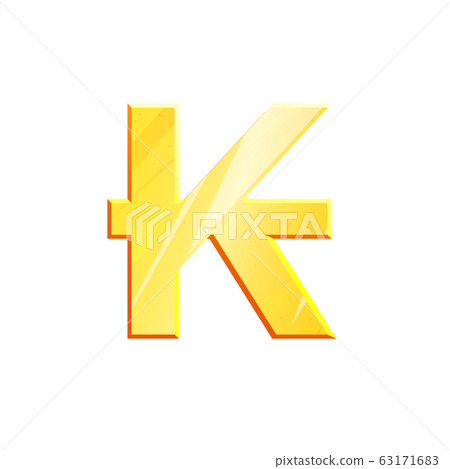 LAK Golden Lao Kip symbol on white background.... - Stock Illustration ...