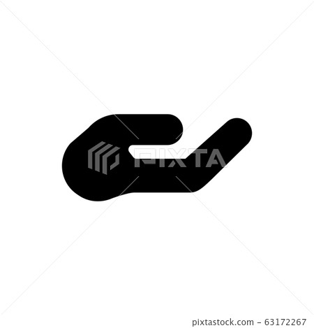 Open Hand, Handout, Gesture Arm Flat Vector Icon - Stock Illustration ...
