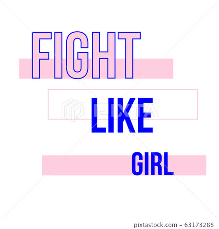 Fight like girl t-shirt quote feminist... - Stock Illustration ...