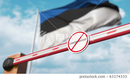 Closing boom barrier with STOP CORONAVIRUS sign... - Stock Illustration ...