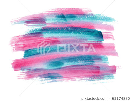 Bright pink and blue watercolor brush strokes - Stock Illustration ...