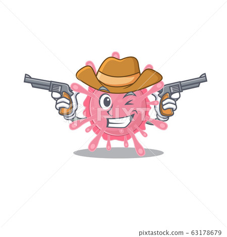 Funny corona virus germ as a cowboy cartoon... - Stock Illustration ...