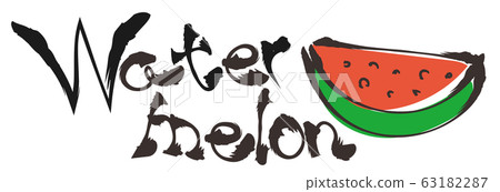 Calligraphy, brush painting and watermelon - Stock Illustration ...