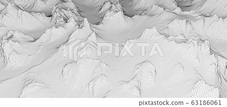 Abstract 3d wire-frame landscape. Blueprint style - Stock Illustration ...