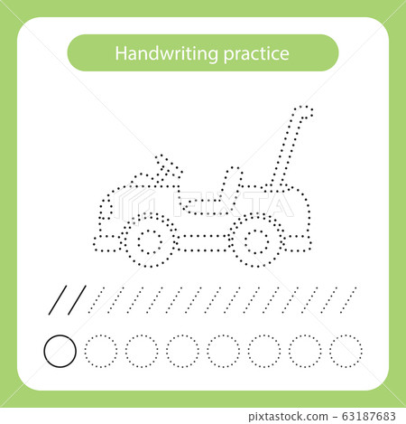 Car. Kids toys theme. Handwriting practice sheet - Stock Illustration ...