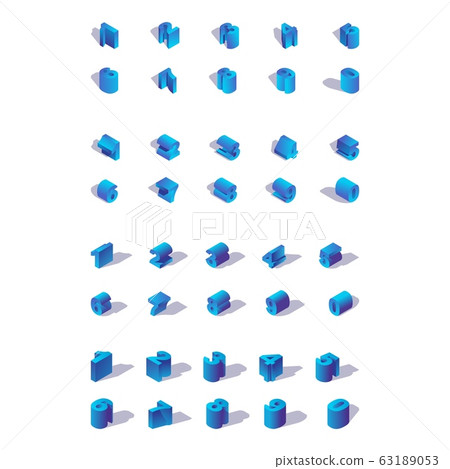 Isolated on white background isometric numbers in - Stock Illustration ...