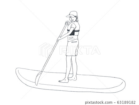 SUP monochrome - Stock Illustration [63189182] - PIXTA