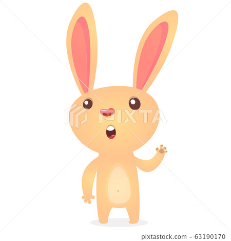 Cute Easter rabbit cartoon. Vector illustration - Stock Illustration ...