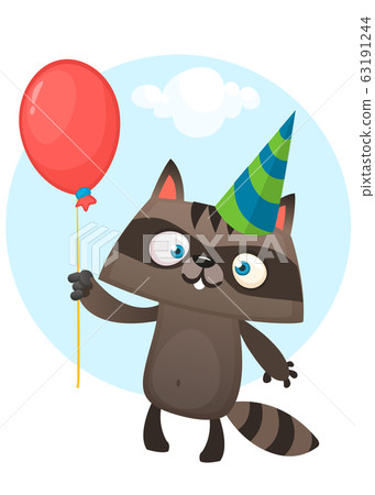 Funny cartoon laughing raccoon - Stock Illustration [63191244] - PIXTA