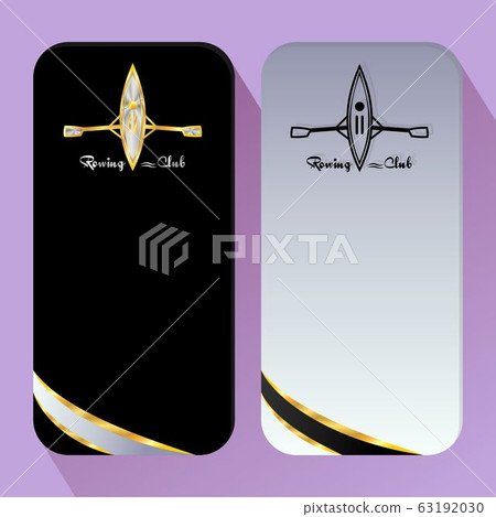 Banner for rowing with gold and black boats-插圖素材 [63192030] - PIXTA圖庫
