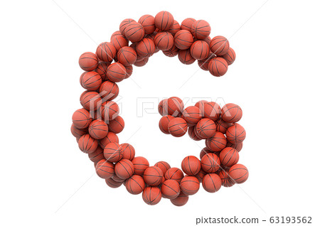 Letter G from basketball balls, 3D rendering - Stock Illustration ...