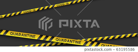 Coronavirus quarantine banner with stripes. - Stock Illustration ...