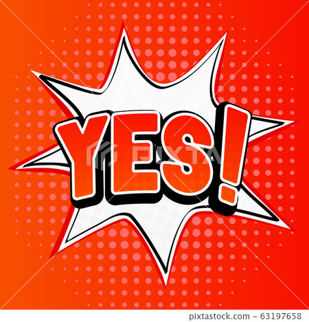 YES sign. Comic book style on orange background - Stock Illustration ...