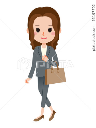 Female employee boss commuting / vector... - Stock Illustration ...