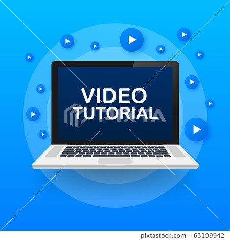 Video tutorials. Study and learning background, - Stock Illustration ...