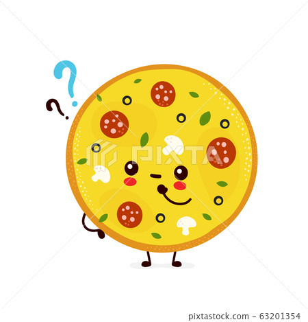 Cute pizza with question marks - Stock Illustration [63201354] - PIXTA