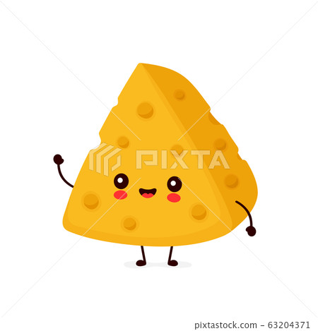 Cute happy smiling cheese. Vector - Stock Illustration [63204371] - PIXTA