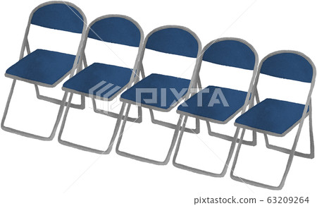 Pipe chair blue 5 seats - Stock Illustration [63209264] - PIXTA