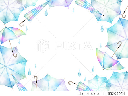 Rainy season umbrella background frame... - Stock Illustration ...