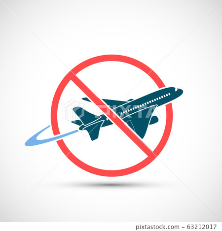 Travel ban. Airplane icon in a warning sign - Stock Illustration ...