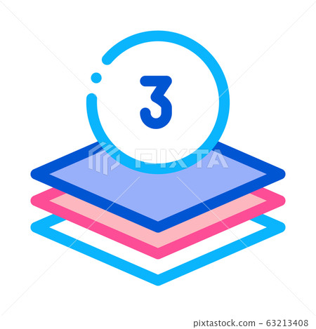 Three Layers Icon Vector Outline Illustration - Stock Illustration ...