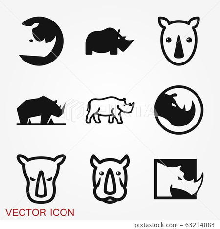 Rhino icon isolated on backgrounds, vector... - Stock Illustration ...